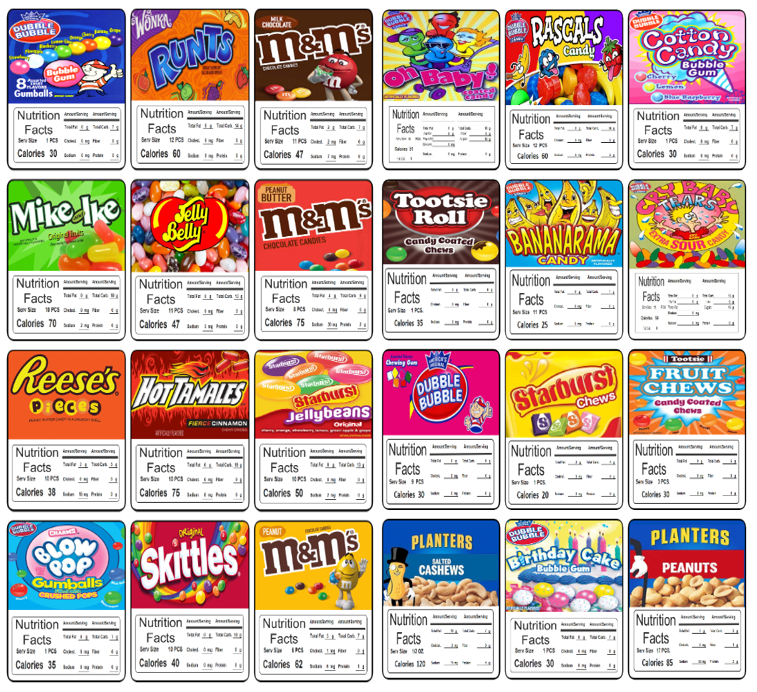 4" x 5" Vending Label Sticker or Laminated Decals NUTRITIONAL – Vending ...