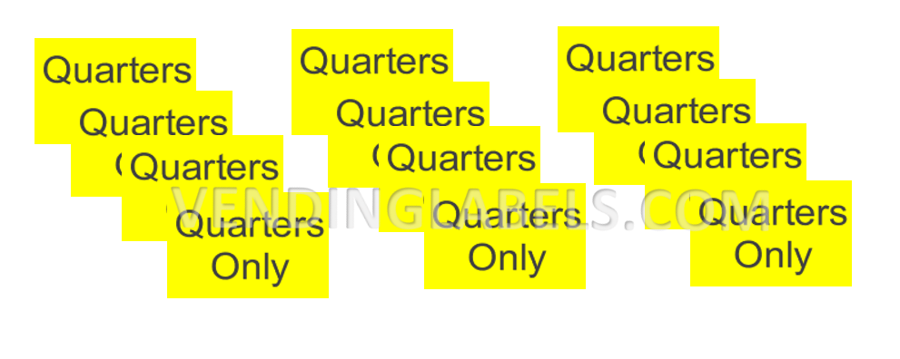 12 Pack QUARTERS ONLY Stickers for Vending Candy Labels Machines 1 x 1 ...