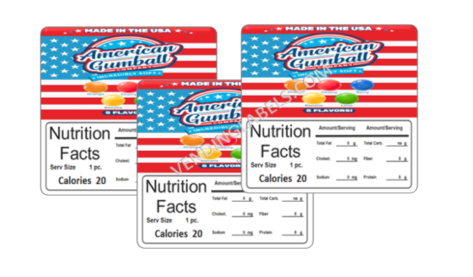 American Gumballs A – Vending Labels