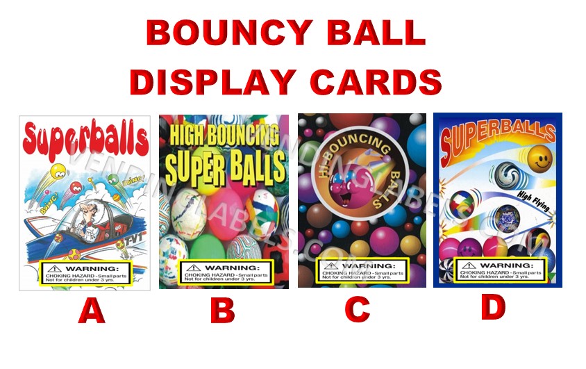 Bouncy Balls Display Label Cards 4 x 5" – Vending Labels