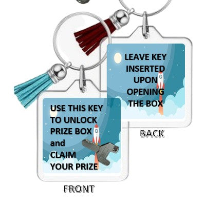 2 PACK Crane Claw Key Chain Prize Box ID Vending Machine Instruction R ...