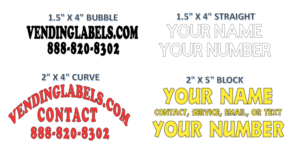 CONTACT ID Sticker Vinyl Decal for Vending Bulk Soda Snack Claw Machin ...