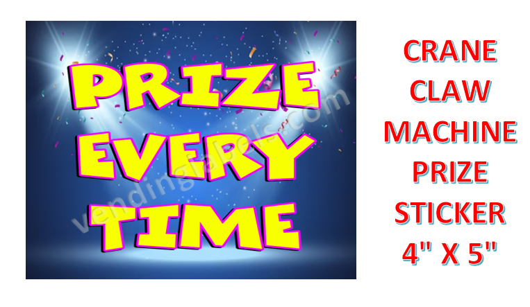 CRANE PRIZE EVER TIME Sticker Label for Vending Candy Labels Claw Mach ...