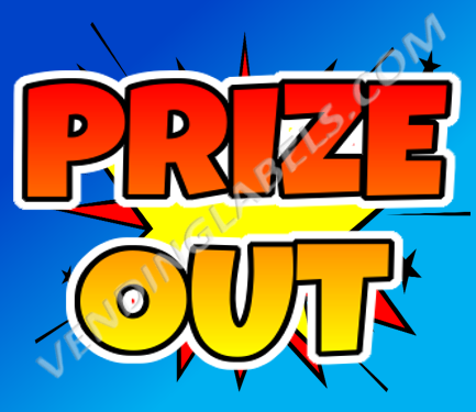 CLAIM PRIZE OUT Sticker Label Decal Vending Candy Labels Claw Crane Ma ...