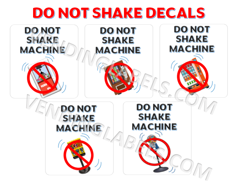 Do Not Shake Warning Stickers for Vending Candy Labels Crane Claw Mach ...