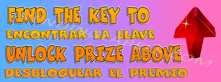 CRANE / CLAW FIND THE KEY PRIZE BOX Banner Sticker Label Decal Machine ...