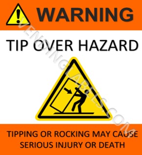 Warning Tip Tilt or Rock Stickers for Vending Candy Labels Crane Claw ...