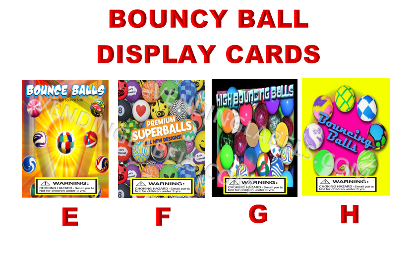Bouncy Balls Display Label Cards 4 x 5" – Vending Labels