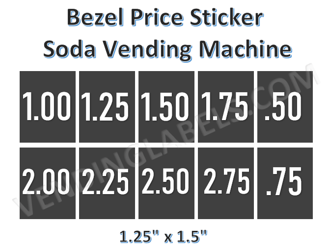 Bezel Price STICKERS VENDING MACHINE full Bill (5 pack) – Vending Labels