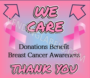 Charity Breast Cancer Donation Decal 3" x 4" for Uturn – Vending Labels