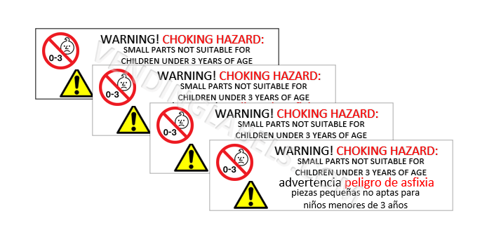 4 Pack CHOKE HAZARD Stickers for Vending Candy Labels Crane LARGE 1x4 ...