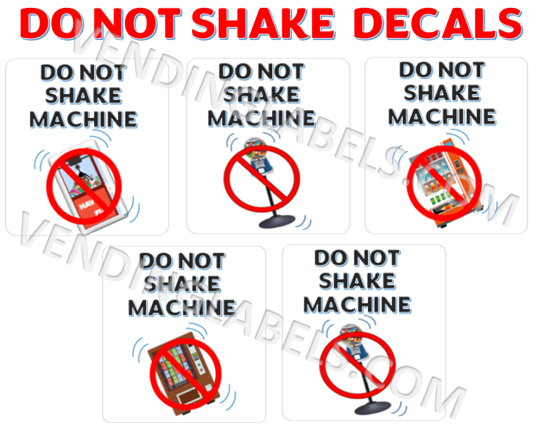 Do Not Shake Warning Stickers for Vending Candy Labels Crane Claw Mach ...