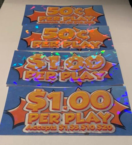 HOLOGRAPHIC CRANE CLAW Sticker Label 2.5 x 5" Cartoon – Vending Labels