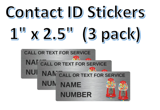 3 pack CONTACT SERVICE Stickers for Vending Candy Labels Machines gumb ...