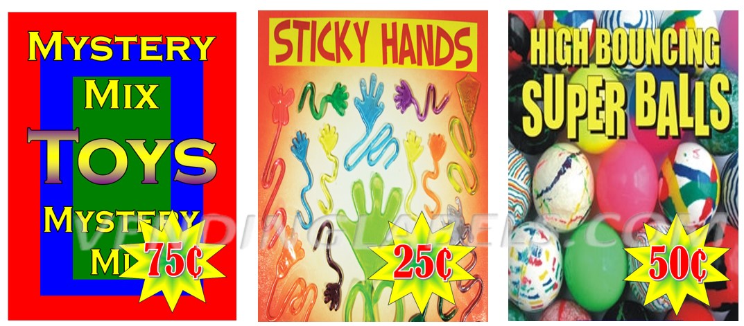 Toy Vending Label NO ADHESIVE LAMINATED DISPLAY CARD – Vending Labels