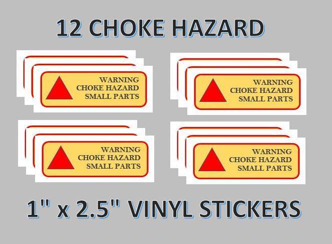 12 Pack CHOKE HAZARD Stickers for Vending Candy Labels Machines 1 x 2 ...