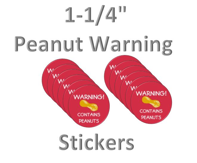 12 Pack PEANUT WARNING Stickers for Vending Candy Labels Round 1-1/4 ...