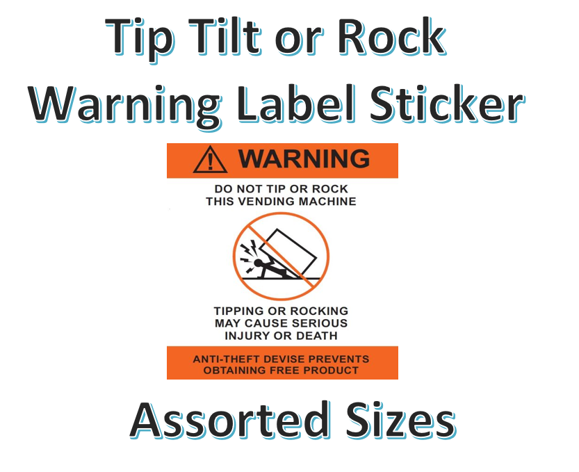 Warning Tip Tilt or Rock Stickers for Vending Candy Labels Crane Claw ...