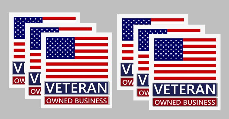 6 PACK Veteran Owned Business 2.5" Candy Vending Labels Sticker